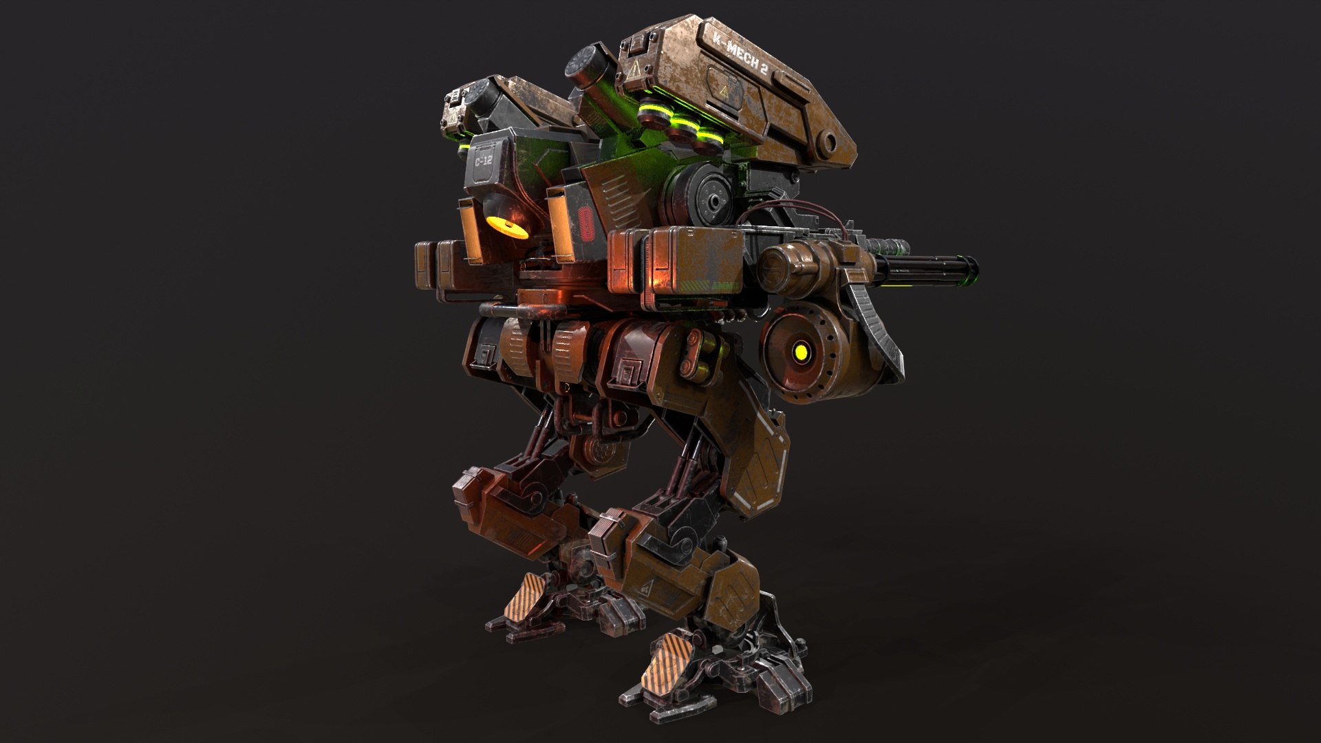 Mech in military style 3D model - TurboSquid 2153188