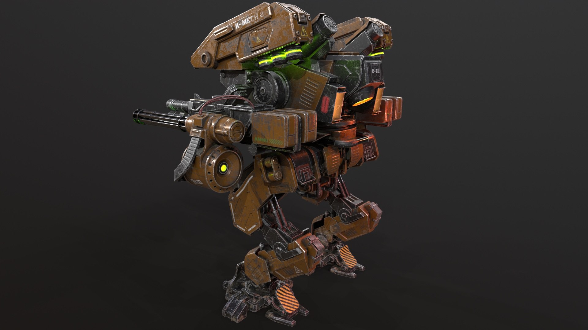 Mech in military style 3D model - TurboSquid 2153188