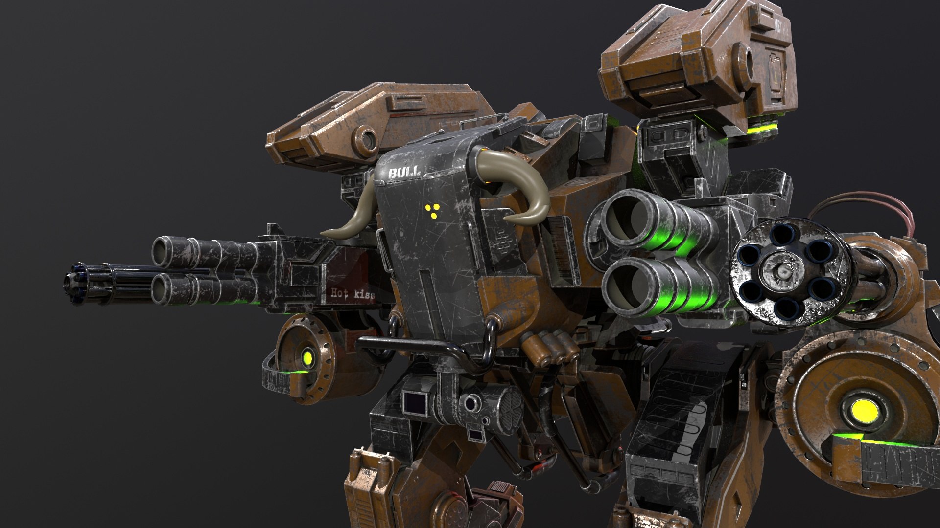 Mech in military style 3D model - TurboSquid 2153188