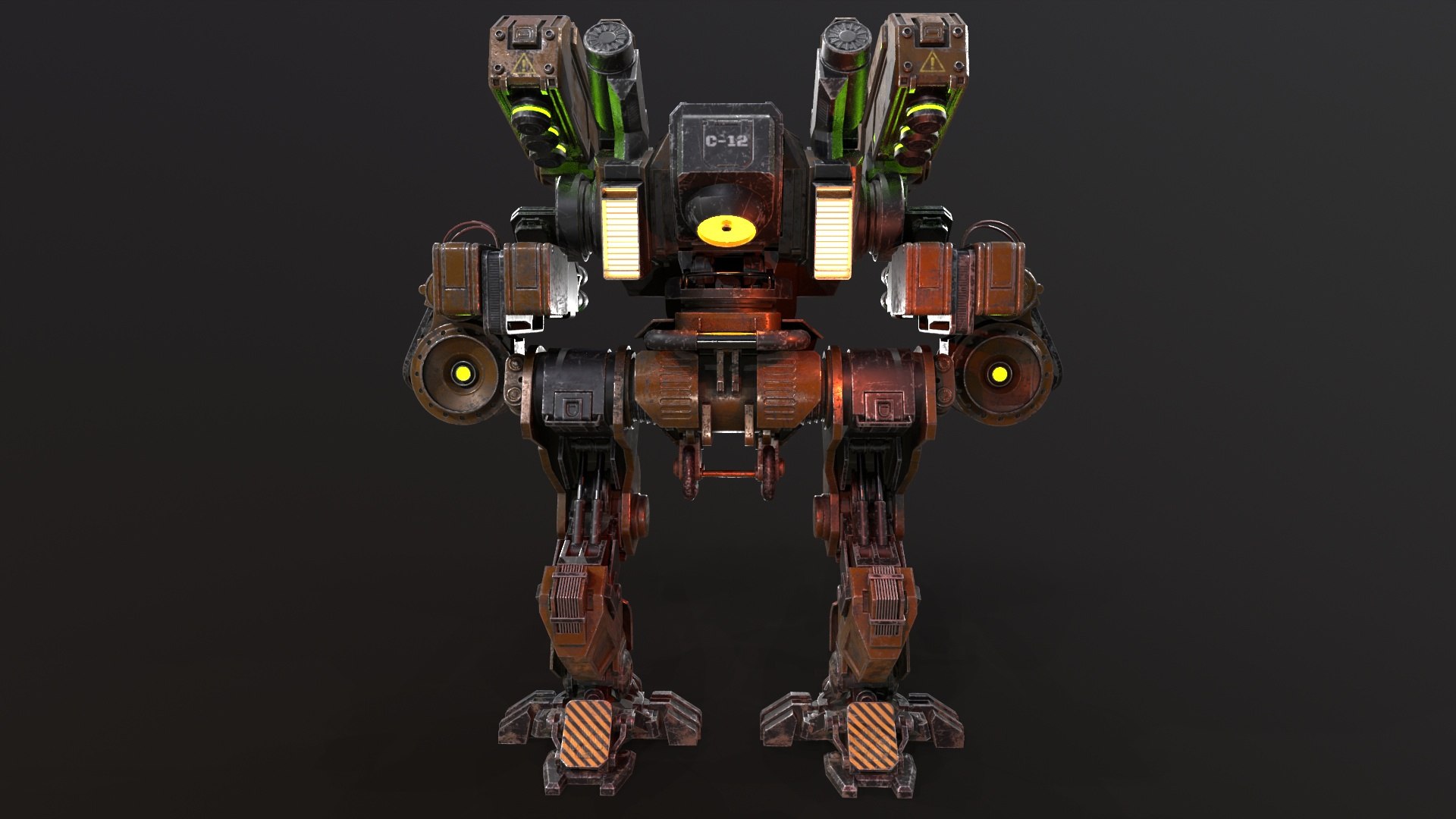 Mech in military style 3D model - TurboSquid 2153188