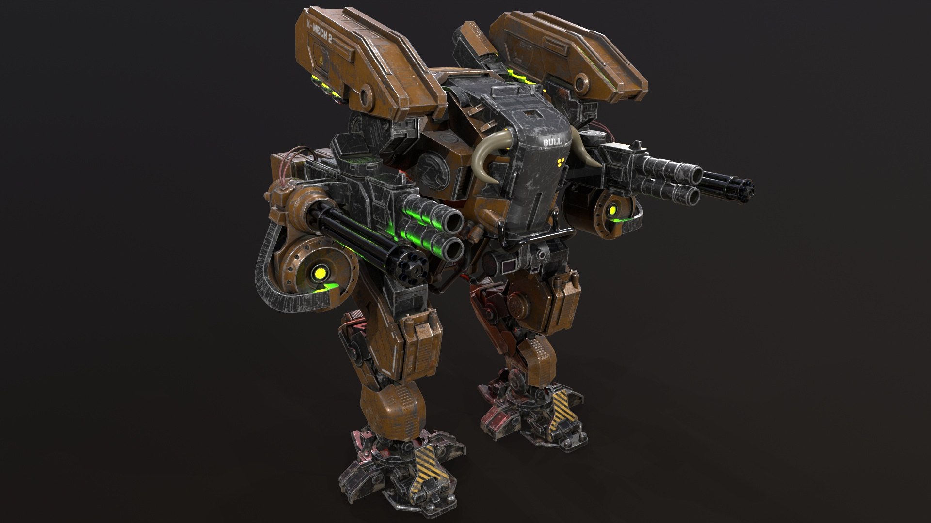 Mech in military style 3D model - TurboSquid 2153188
