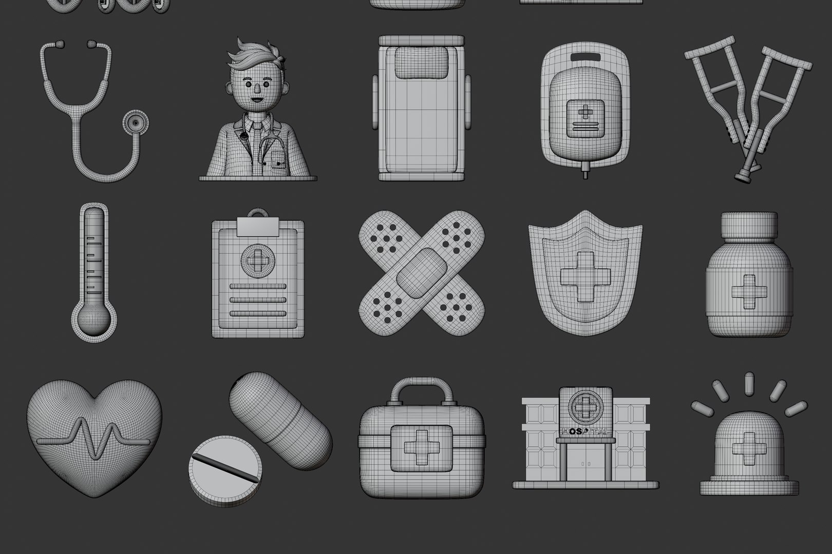 Medical Health 3D Icon Pack 3D Model - TurboSquid 2197880