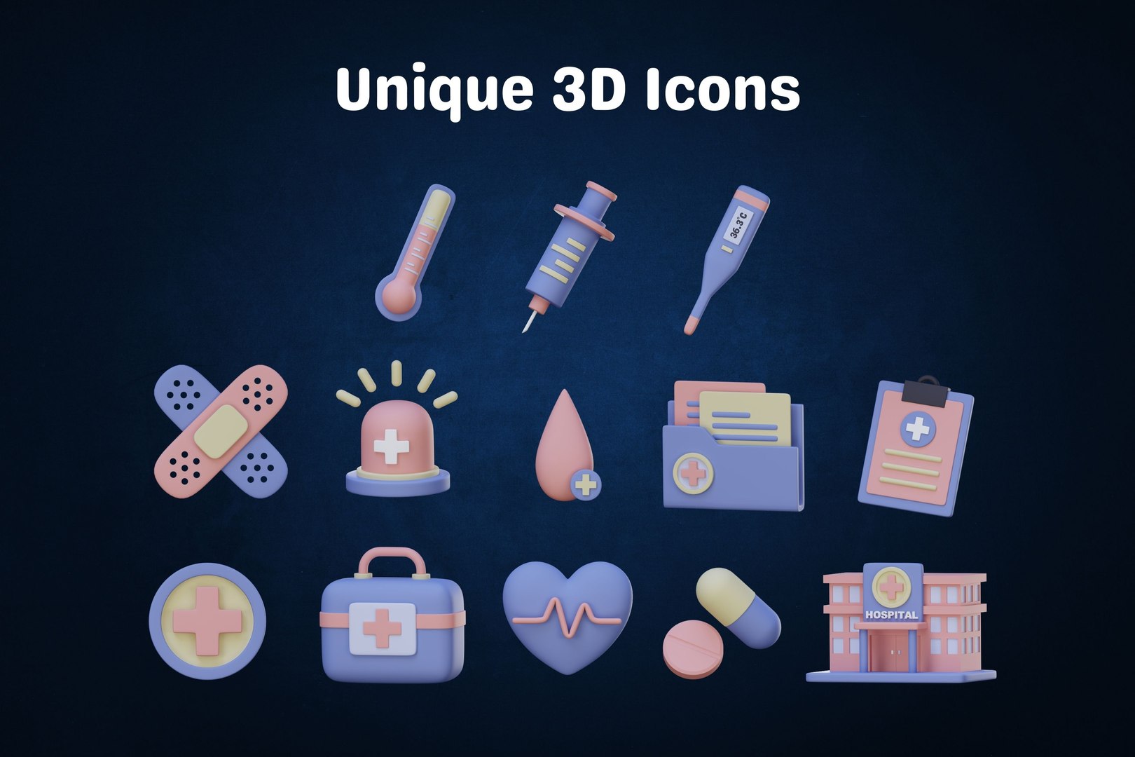 Medical Health 3D Icon Pack 3D Model - TurboSquid 2197880