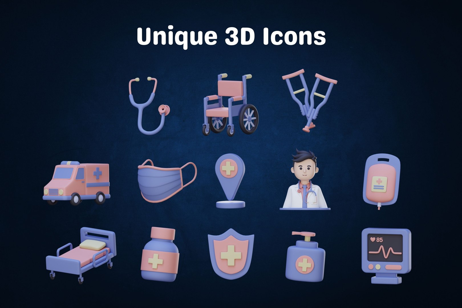 Medical Health 3D Icon Pack 3D Model - TurboSquid 2197880