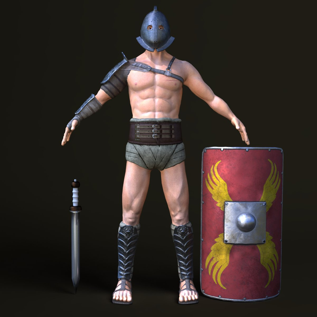 3D Gladiator Rigged Model - TurboSquid 1169141