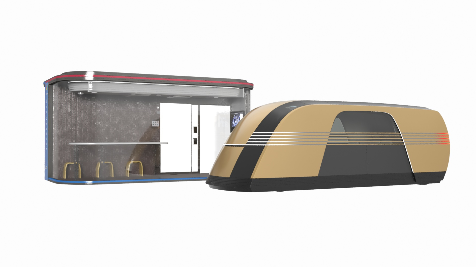 Tesla Robovan At Smart Bus Stop 3D Model - TurboSquid 2324106