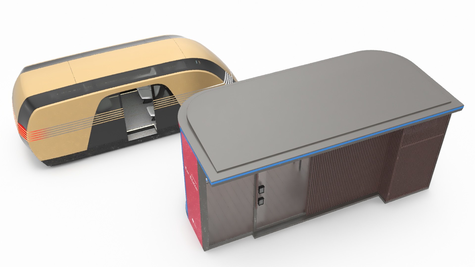 Tesla Robovan At Smart Bus Stop 3D Model - TurboSquid 2324106