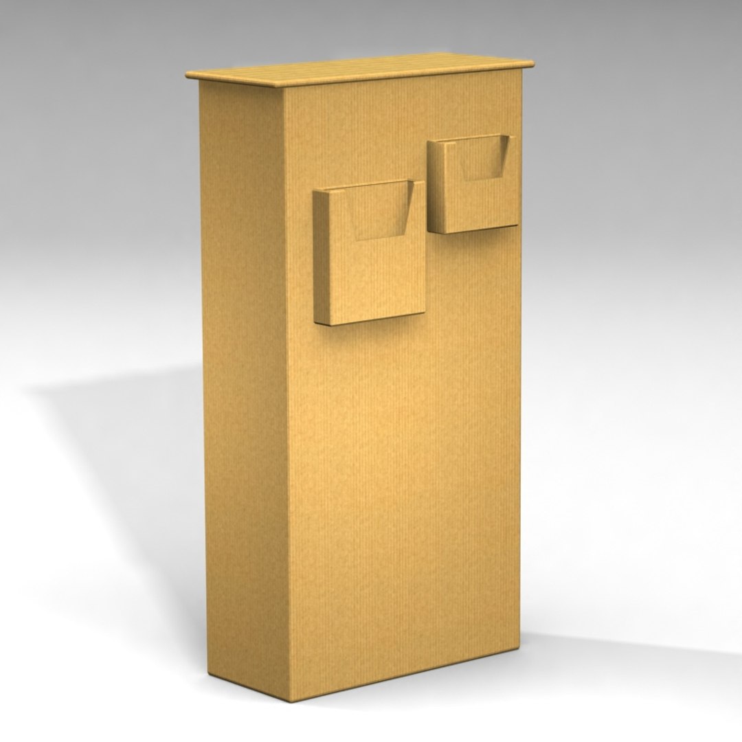 Cardboard Furnitures Set Armchair Table 3d Model