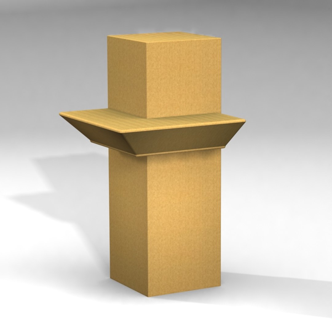 Cardboard Furnitures Set Armchair Table 3d Model