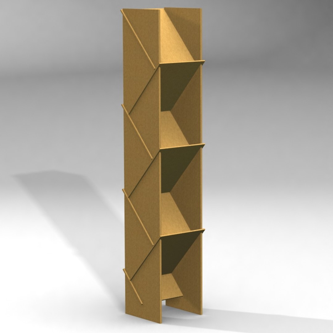 Cardboard Furnitures Set Armchair Table 3d Model