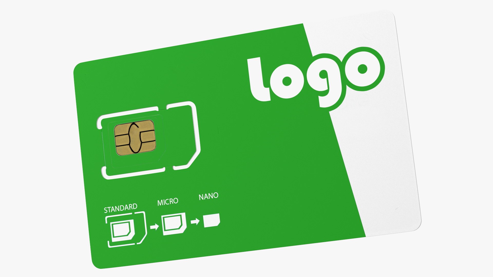 3D Sim Card Green Your Logo - TurboSquid 1944795