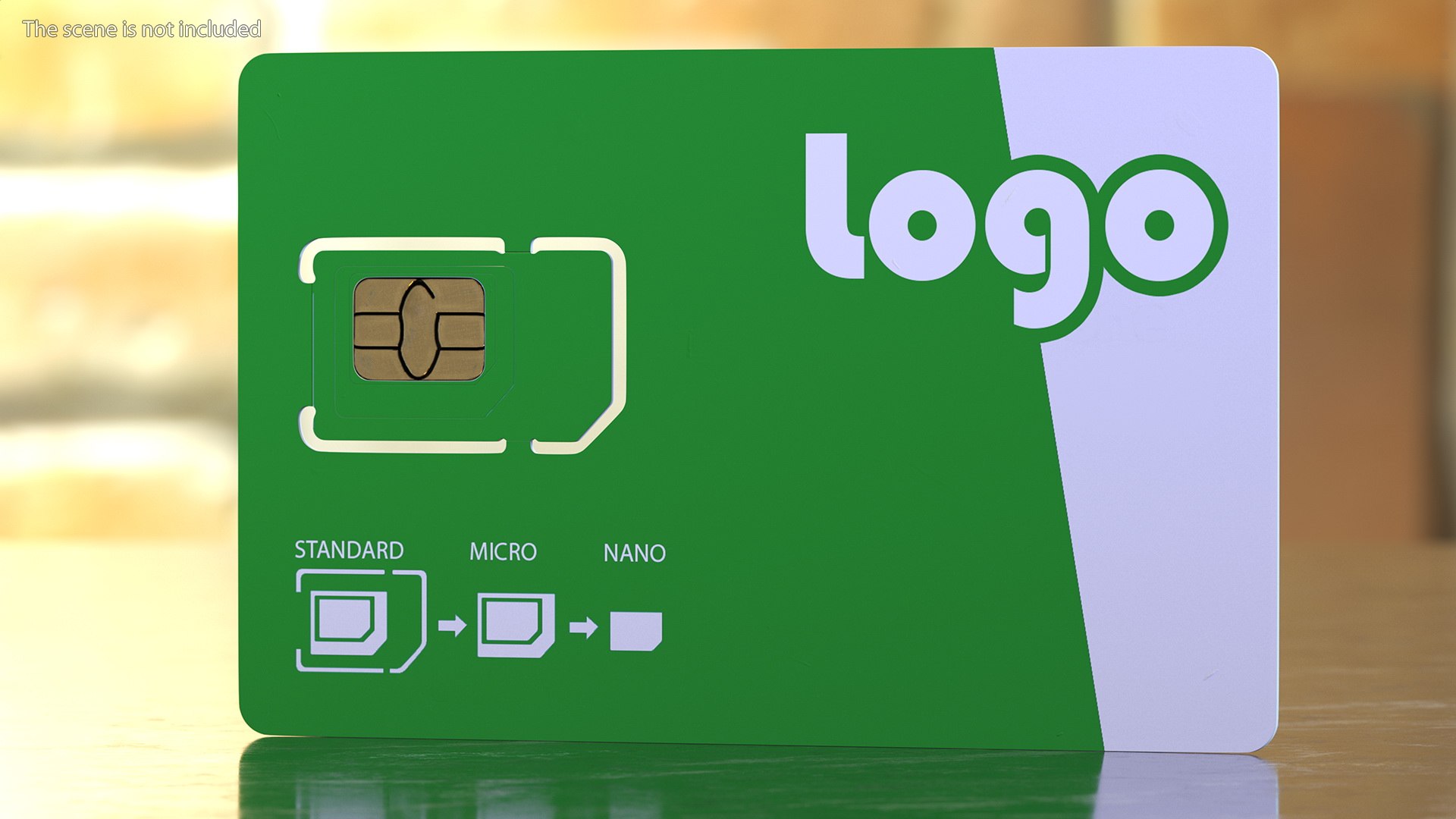 3D Sim Card Green Your Logo - TurboSquid 1944795