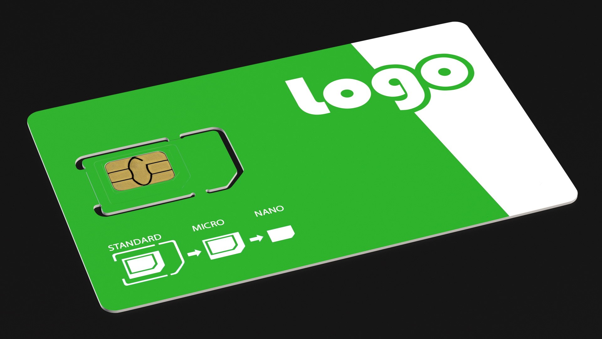 3D Sim Card Green Your Logo - TurboSquid 1944795