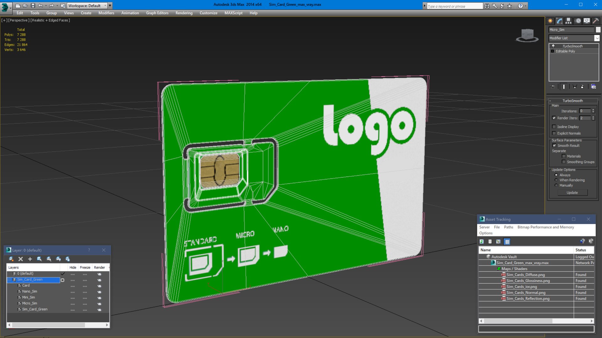3D Sim Card Green Your Logo - TurboSquid 1944795