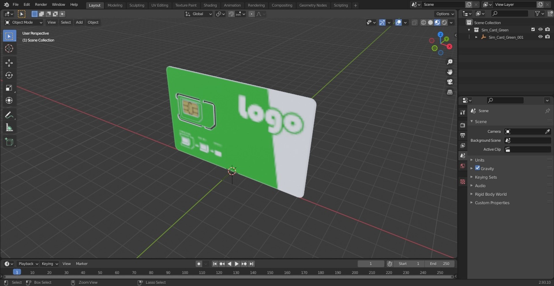 3D Sim Card Green Your Logo - TurboSquid 1944795