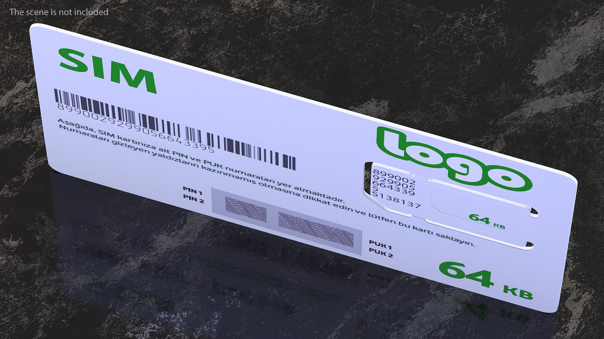 3D Sim Card Green Your Logo - TurboSquid 1944795