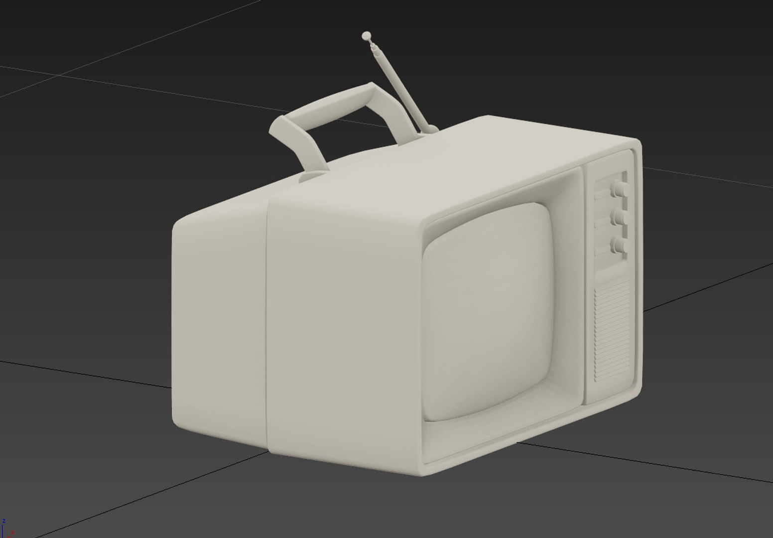 Retro Old Tv 3d Model