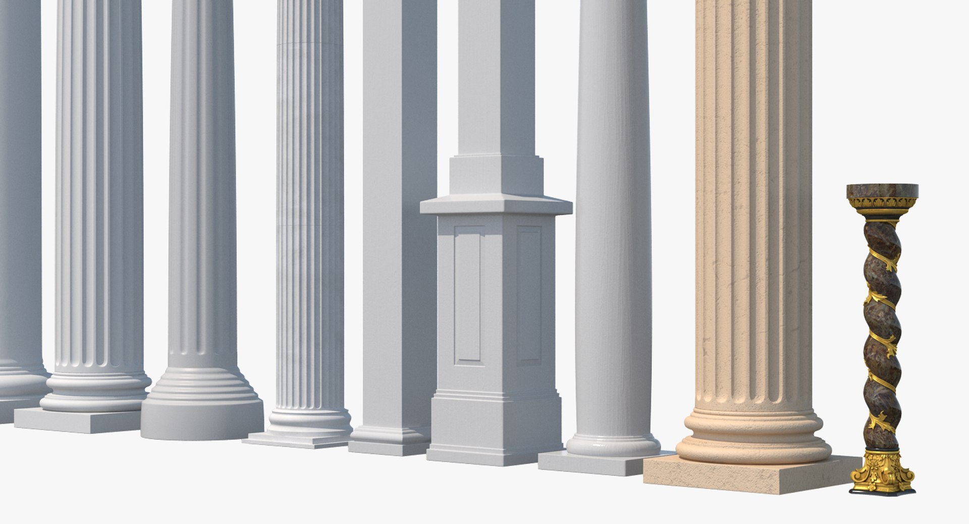Columns pilasters big 3D model | 1143921 | TurboSquid