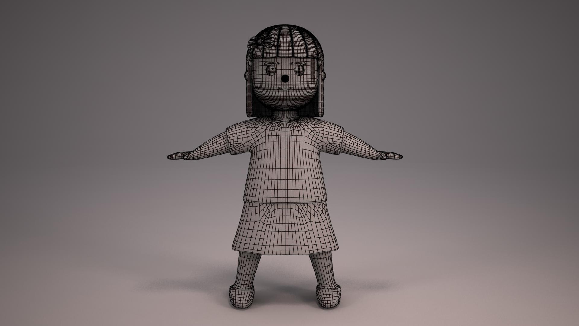 Cartoon Girl 3d Model Turbosquid 2229181