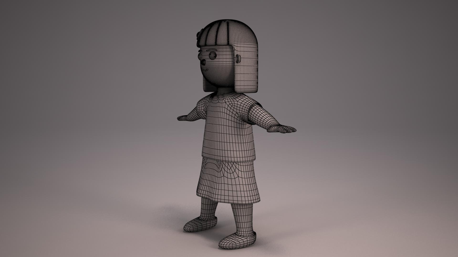 Cartoon Girl 3d Model Turbosquid 2229181