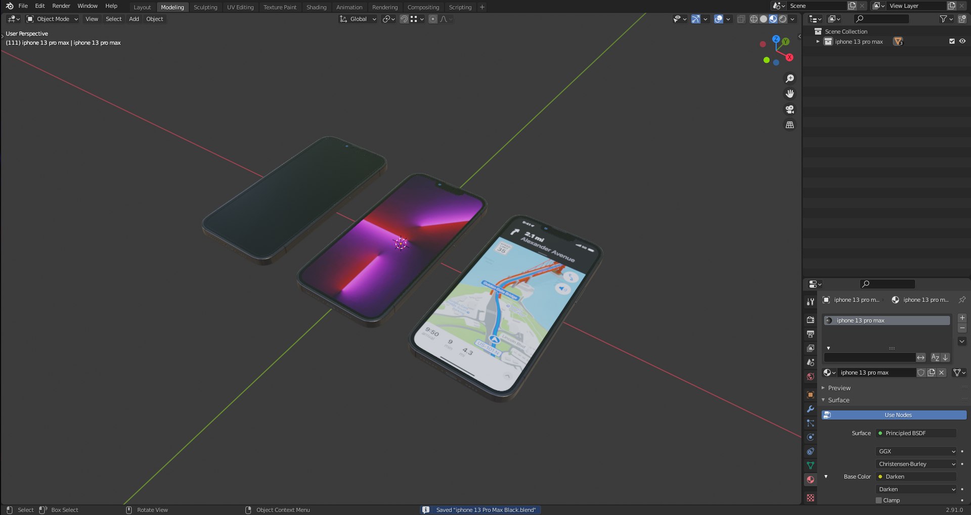 3D Apple iPhone 13 Pro Max Black - TurboSquid 1887541