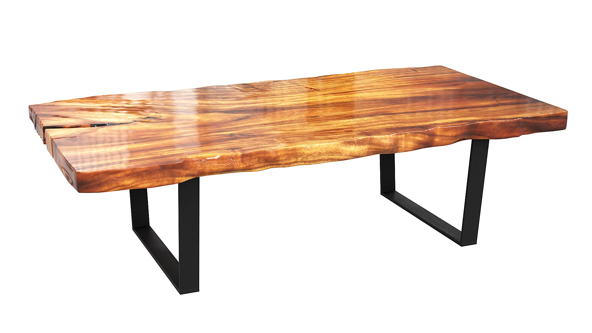 Natural wood slab table 3D model - TurboSquid 1838842