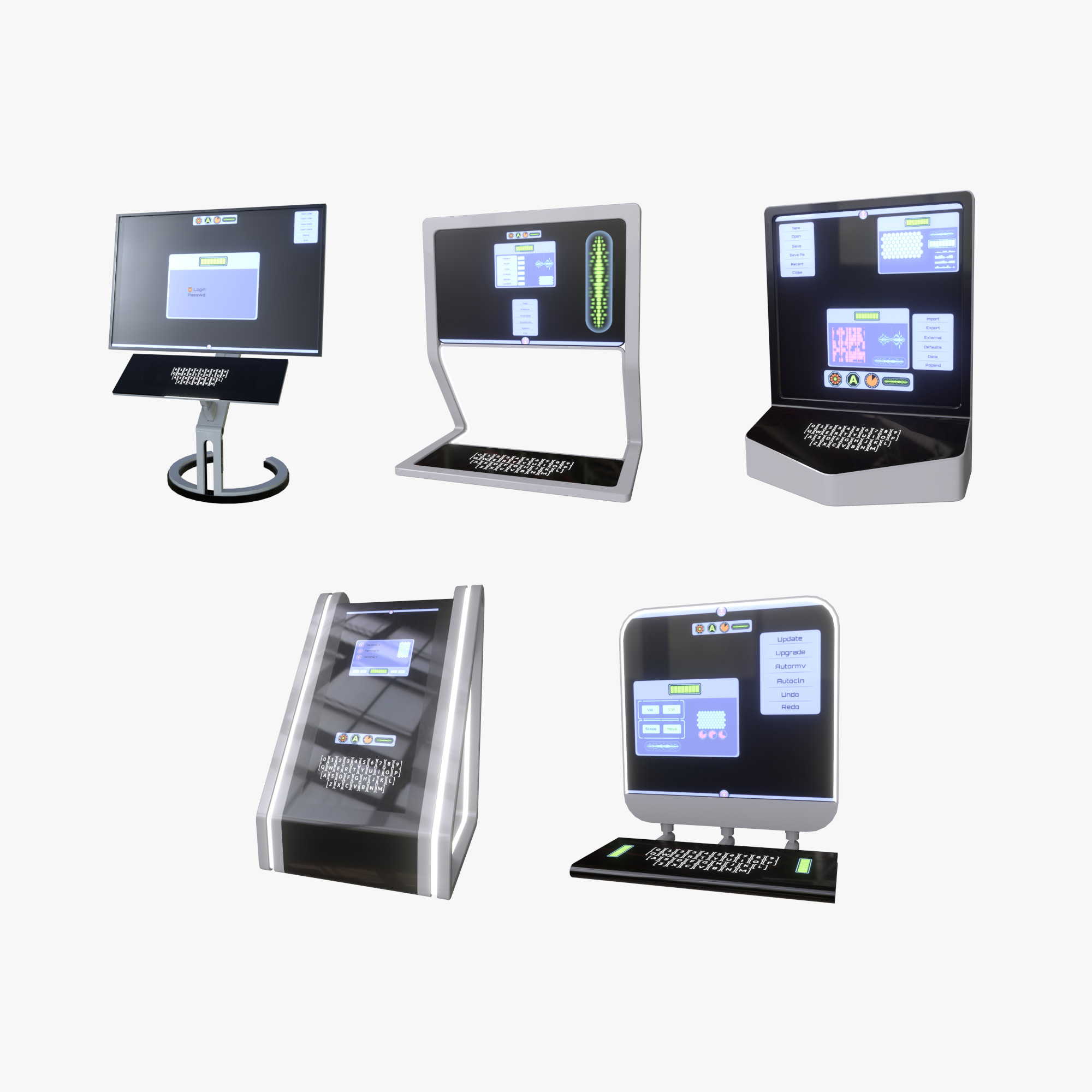 3D minimalistic computers sets - TurboSquid 1693214