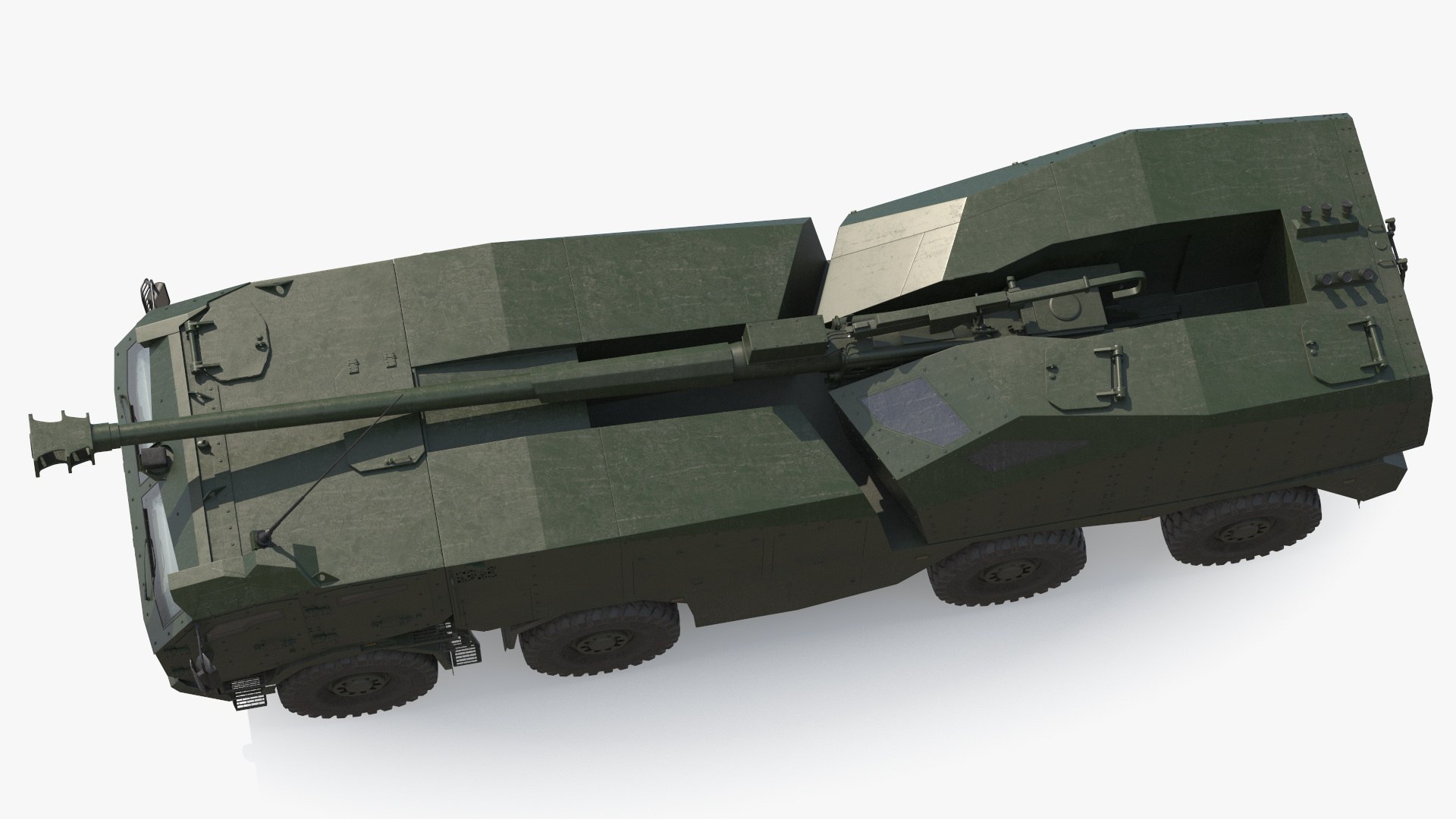 3D Morana Green Dirty Military Howitzer - TurboSquid 2296091