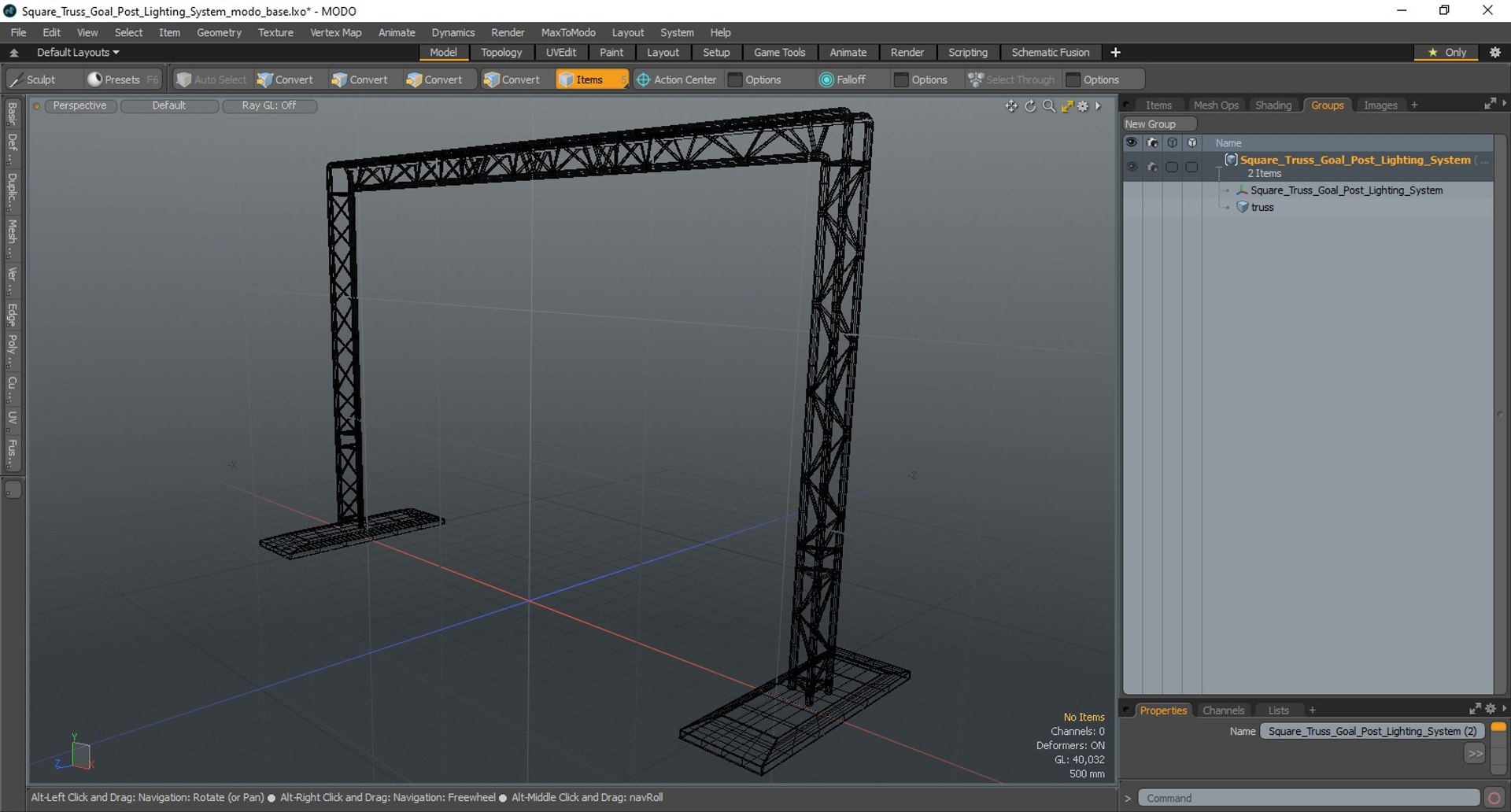 Square Truss Goal Post Lighting System 3D Model - TurboSquid 2206551