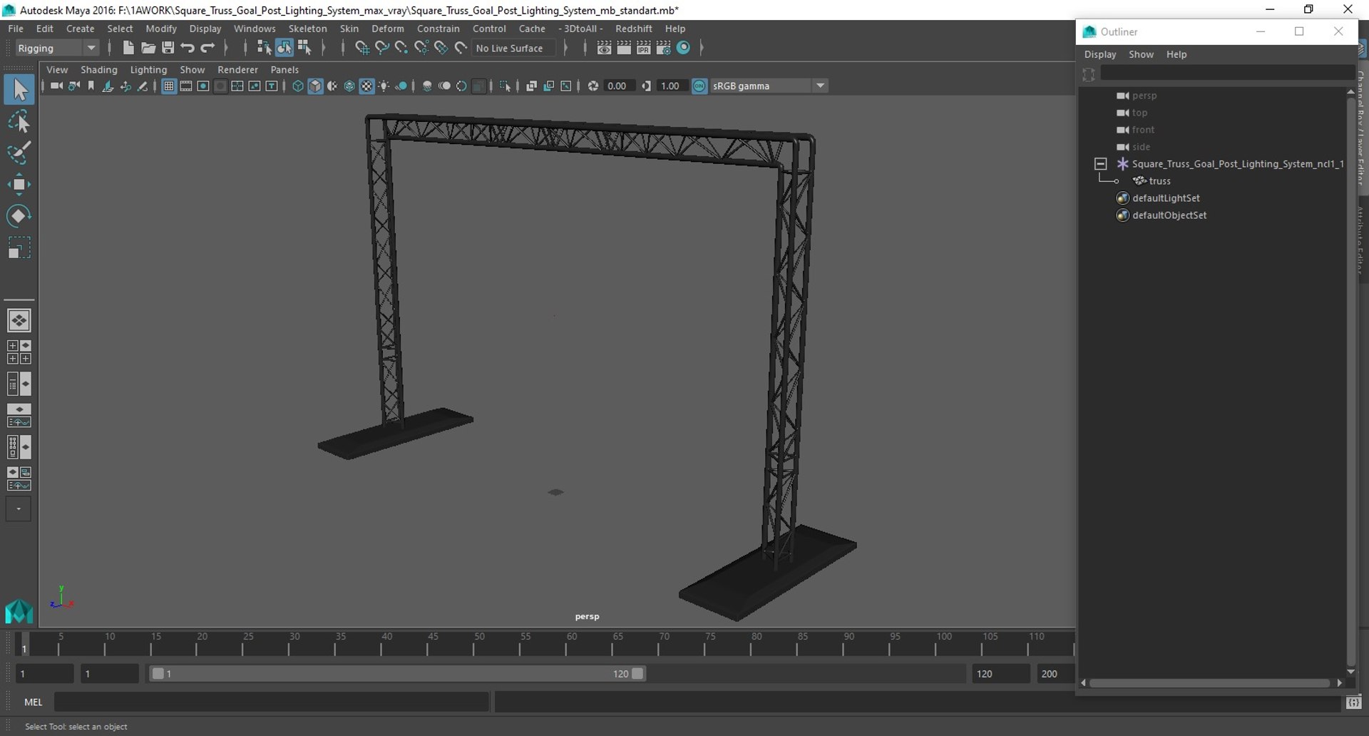 Square Truss Goal Post Lighting System 3D Model - TurboSquid 2206551