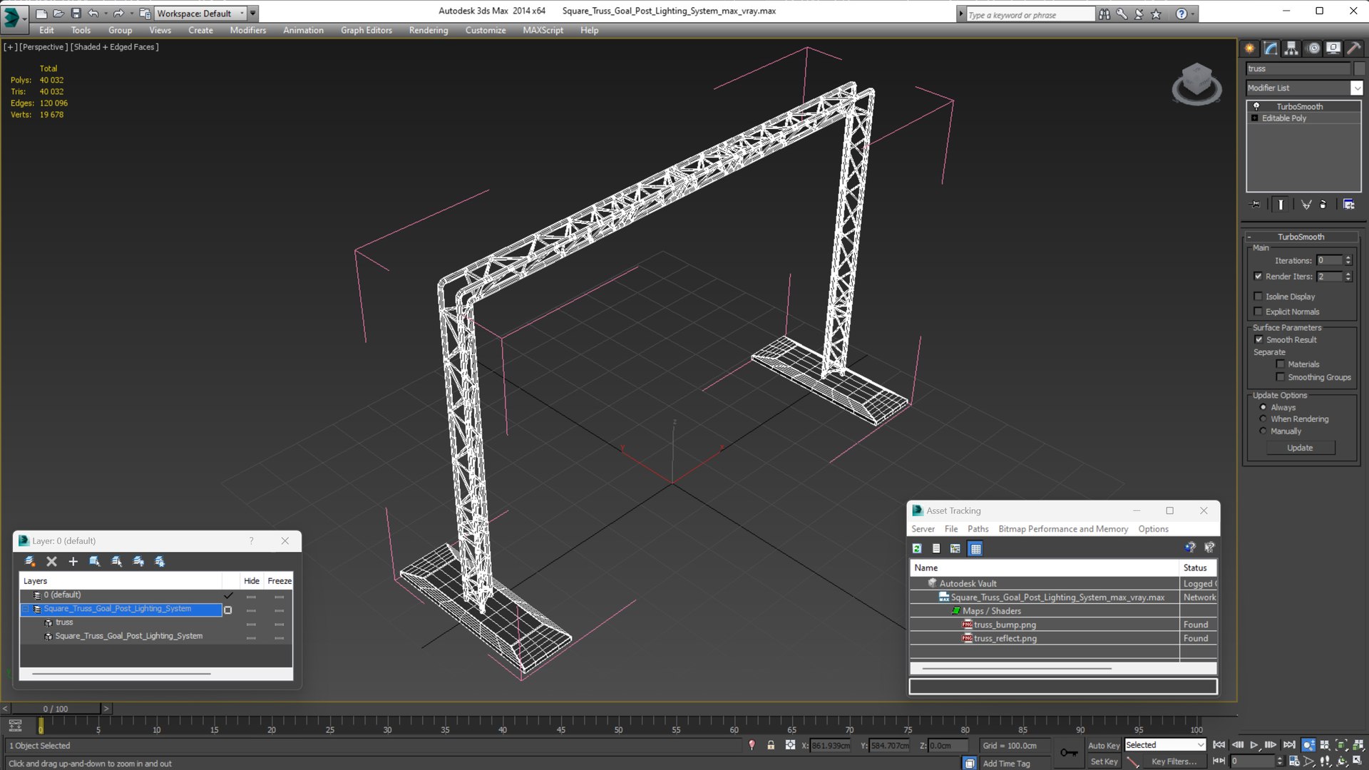 Square Truss Goal Post Lighting System 3D Model - TurboSquid 2206551