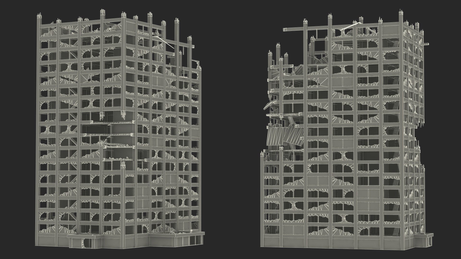 3D Destroyed Building Construction Model - TurboSquid 2292870