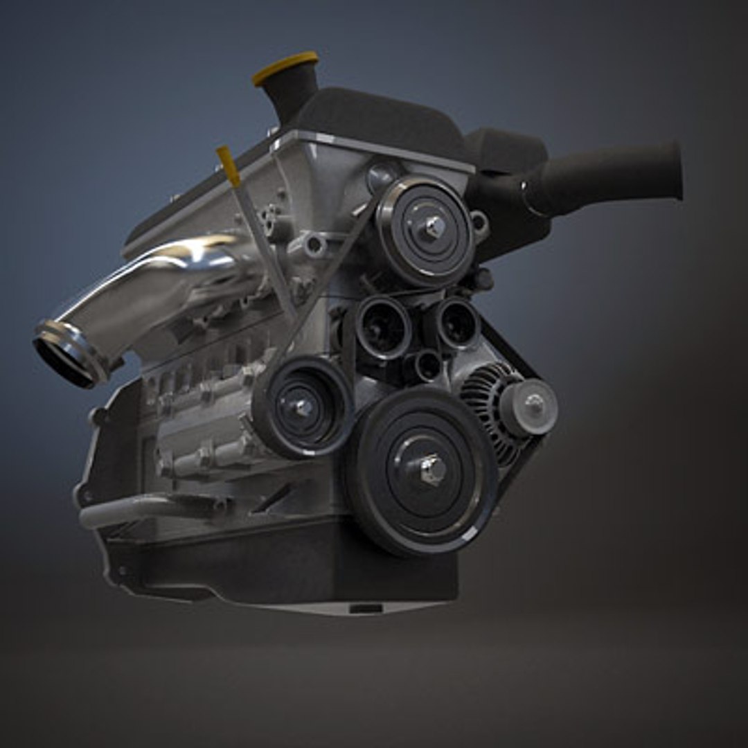 3d 3ds Inline 4 Cylinder Petrol Engine