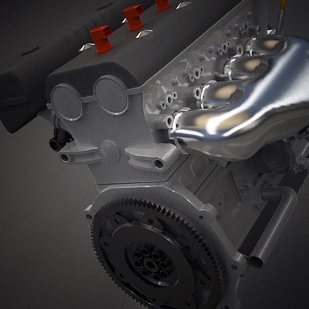 3d 3ds Inline 4 Cylinder Petrol Engine