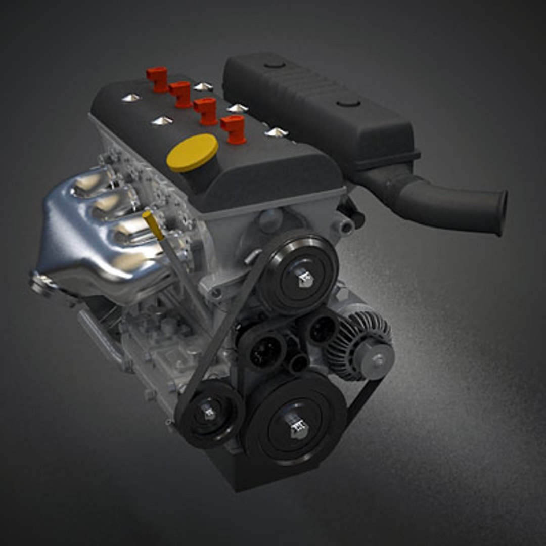 3d 3ds Inline 4 Cylinder Petrol Engine