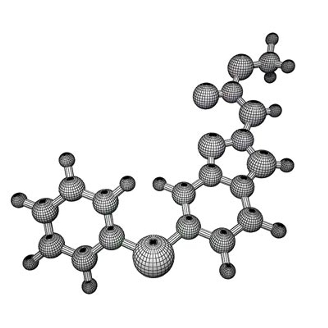 3d Model Fenbendazole Molecule Structure