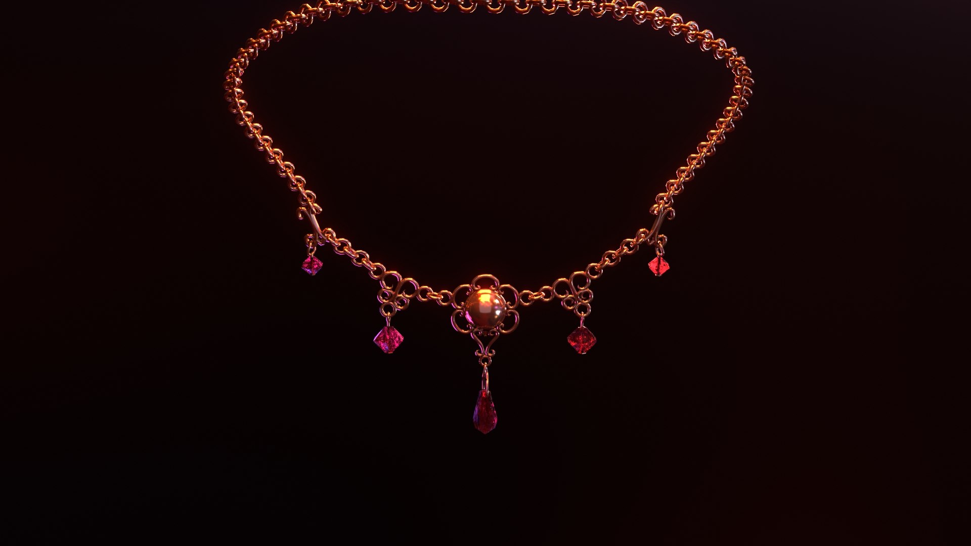 3D model Garnet necklace - TurboSquid 1949857
