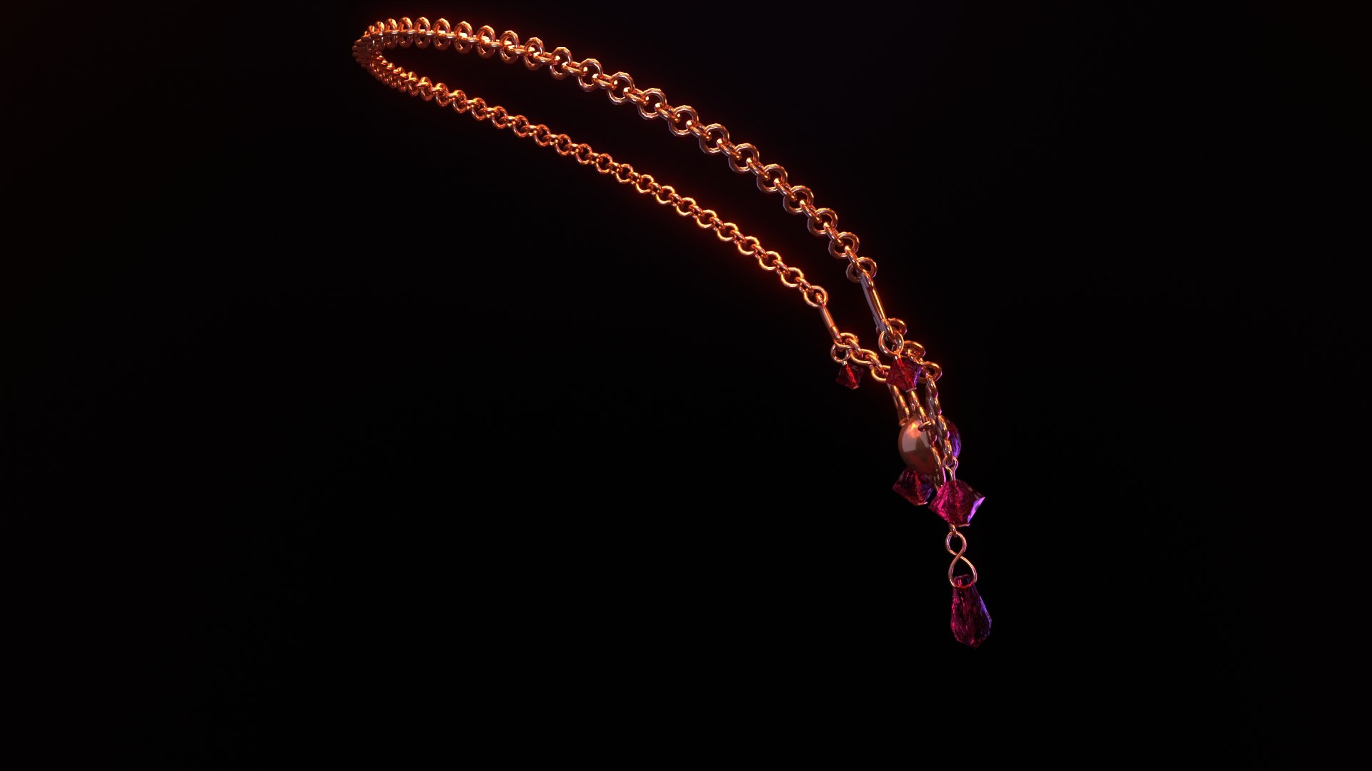 3D Model Garnet Necklace - TurboSquid 1949857