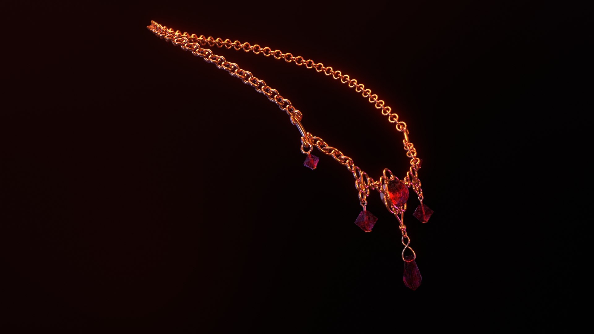 3D Model Garnet Necklace - TurboSquid 1949857