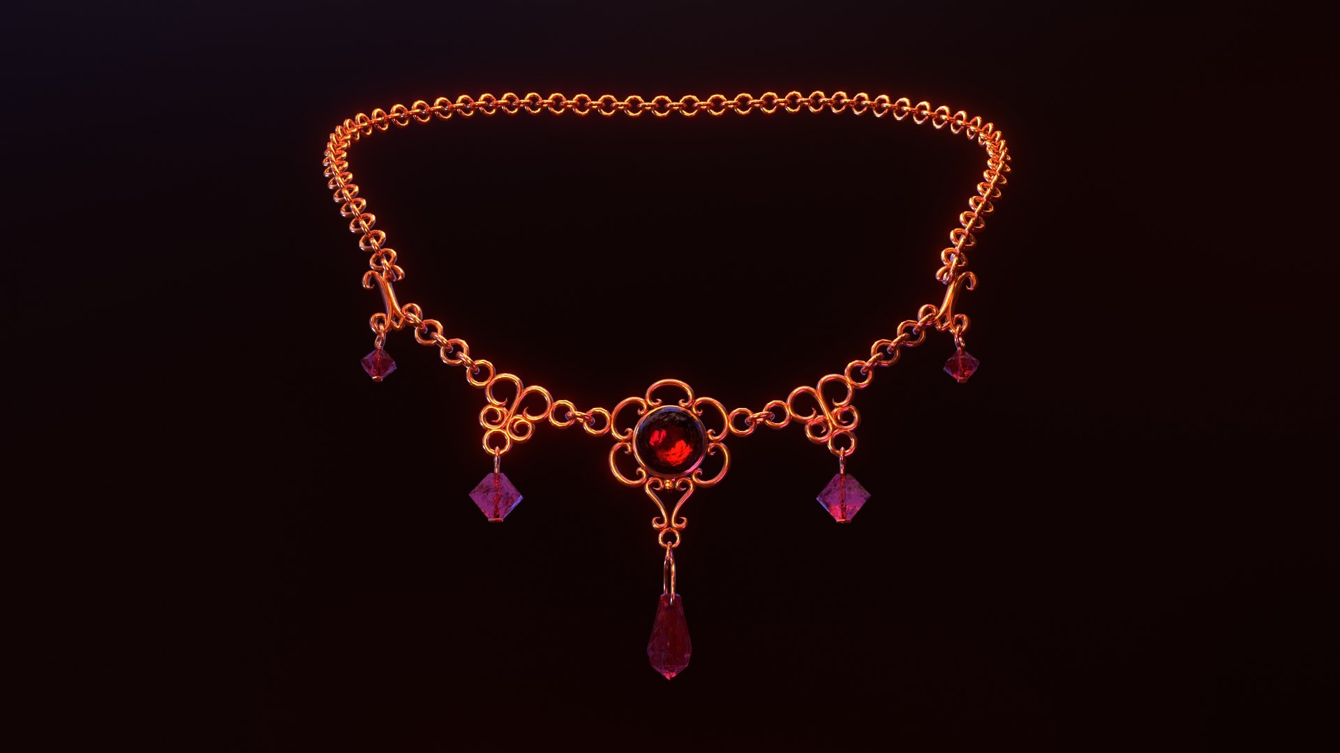 3D model Garnet necklace - TurboSquid 1949857