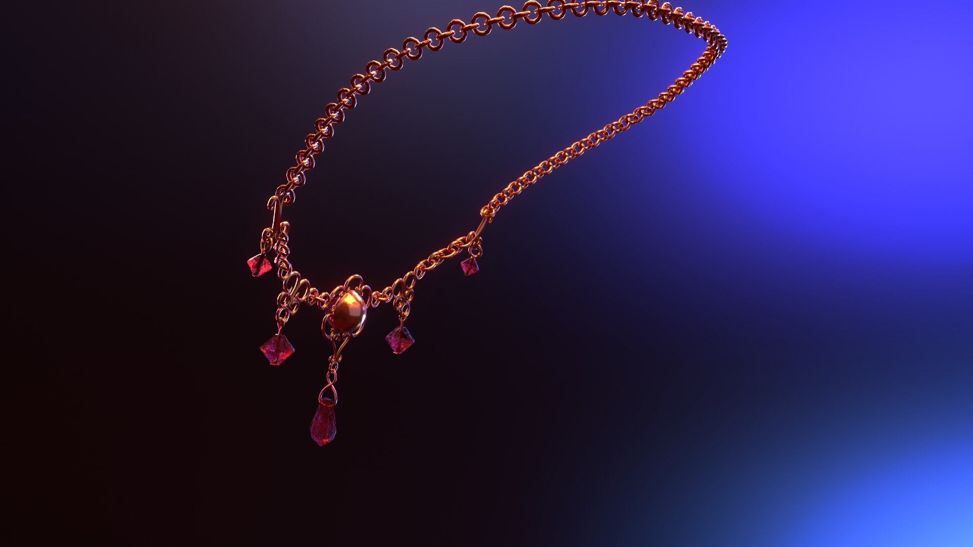 3D model Garnet necklace - TurboSquid 1949857