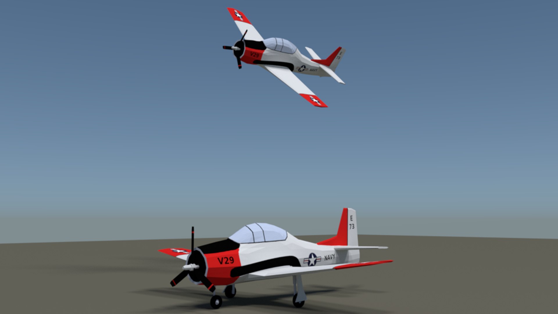 T-28 Trojan Training Airplane 3D - TurboSquid 1406987