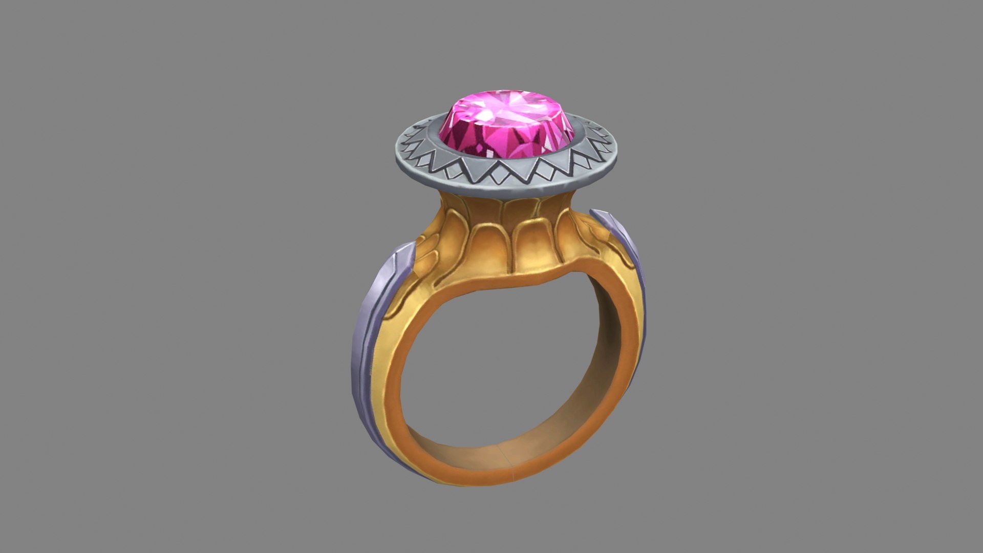 3D Cartoon Amethyst Ring - TurboSquid 1745319