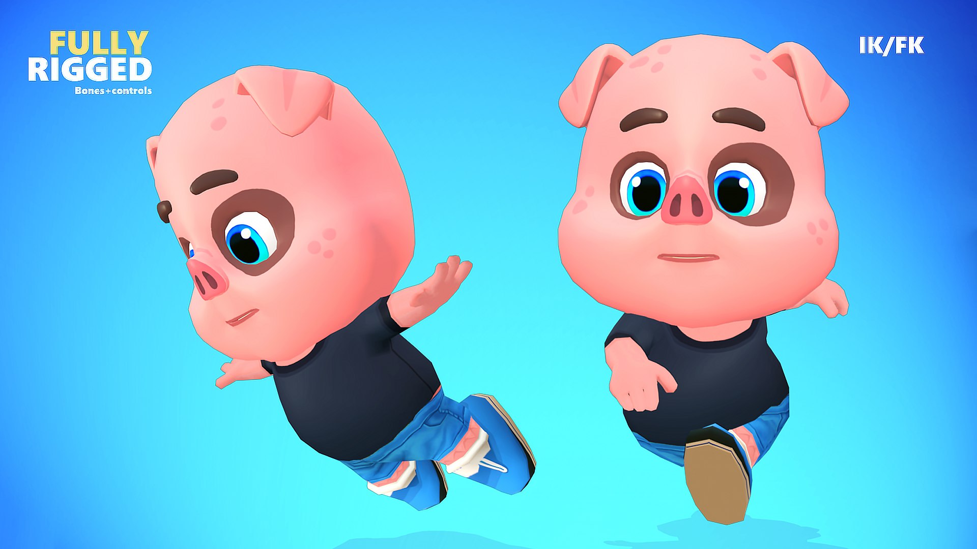 Pig Animated Rigged 3D - TurboSquid 1810656
