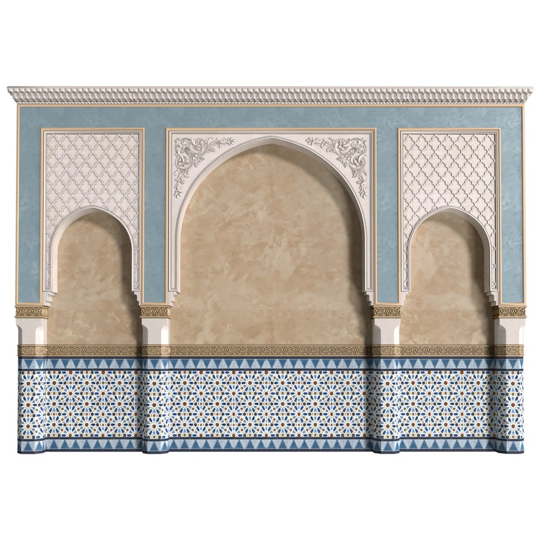 Oriental Style Arch Arabic Wall Oriental Wall Paneling 3D Model 3D ...