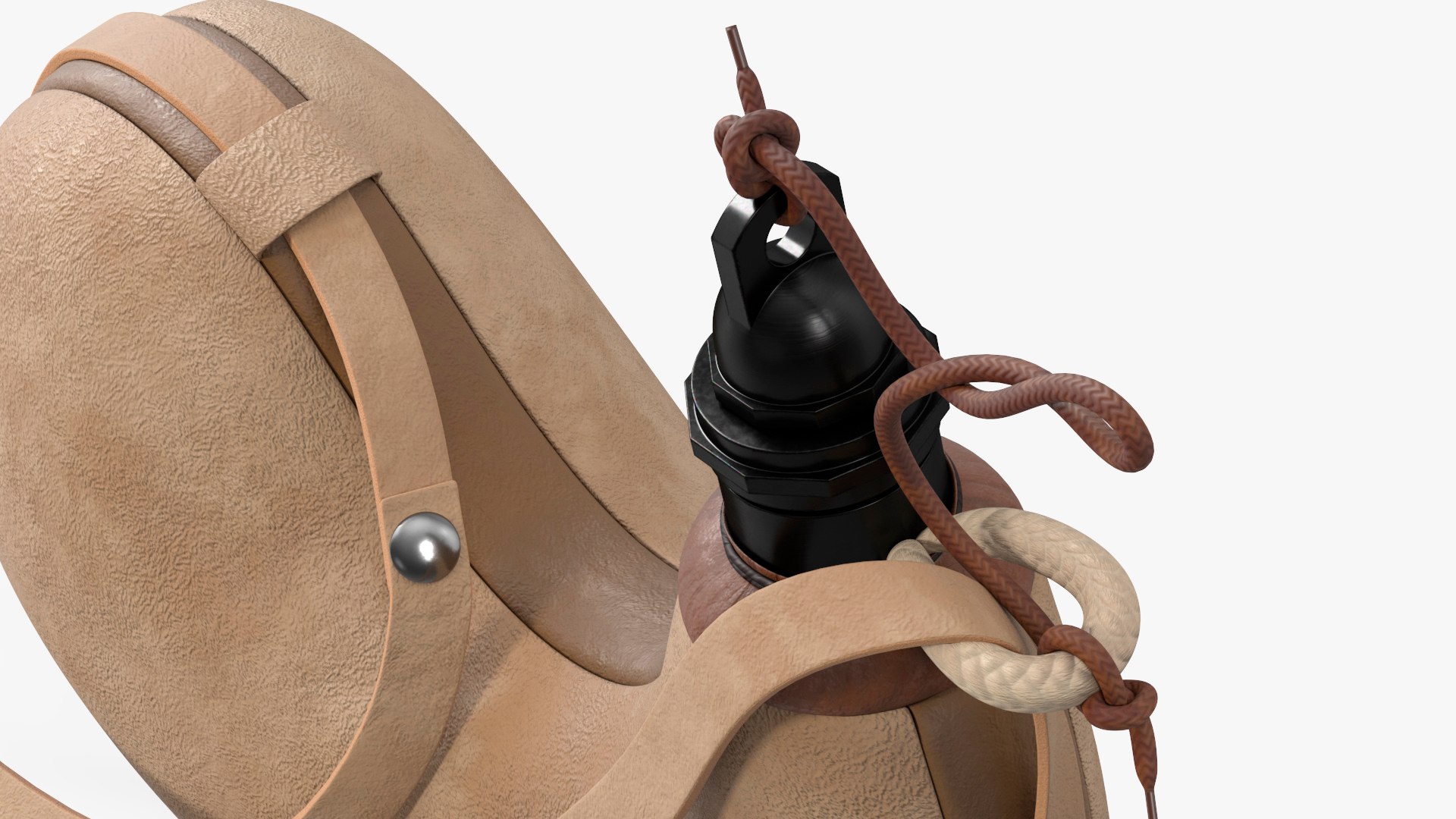 3D Model Curved Leather Wineskin JB Beige - TurboSquid 2191847