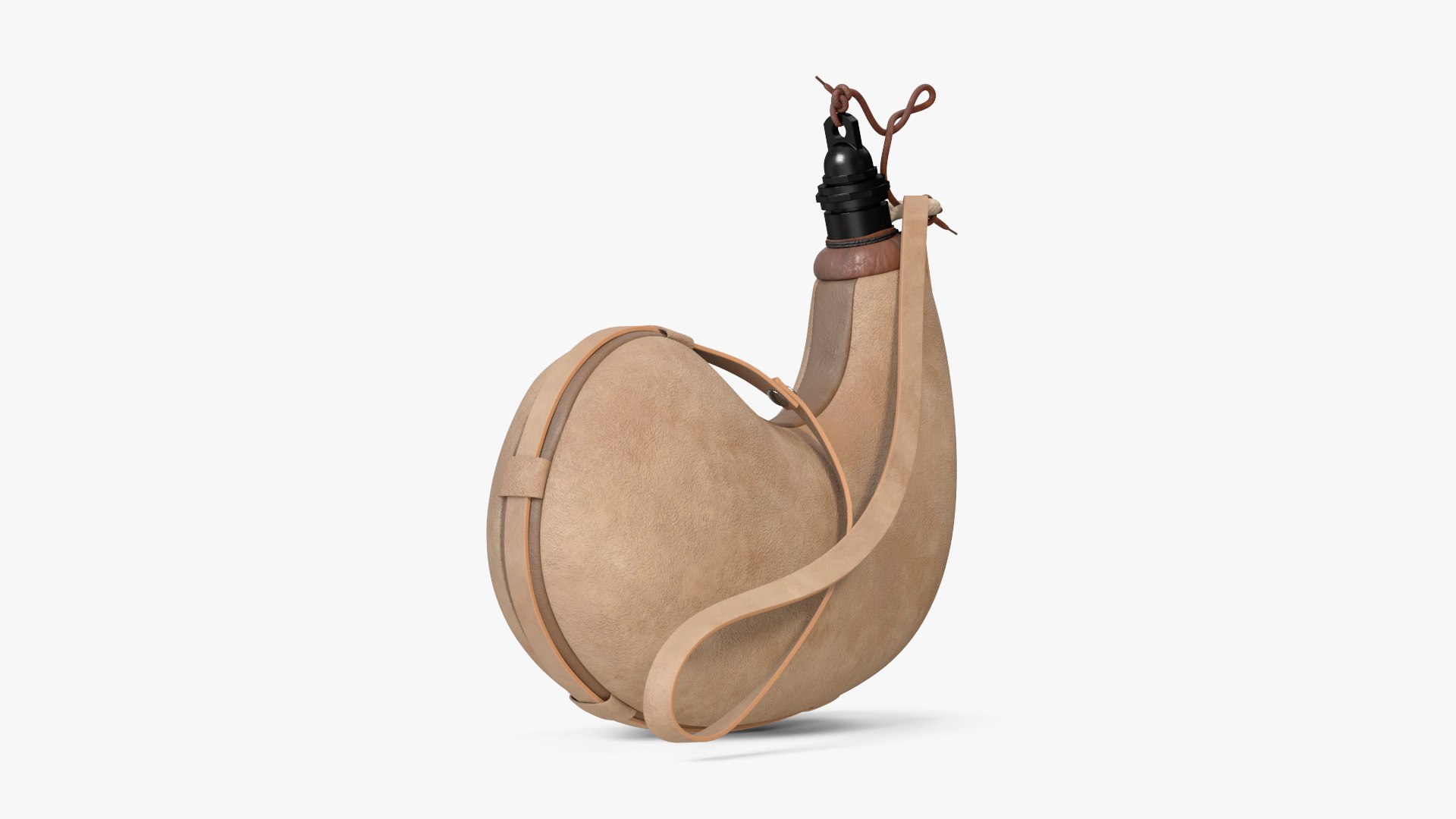 3D Model Curved Leather Wineskin JB Beige - TurboSquid 2191847