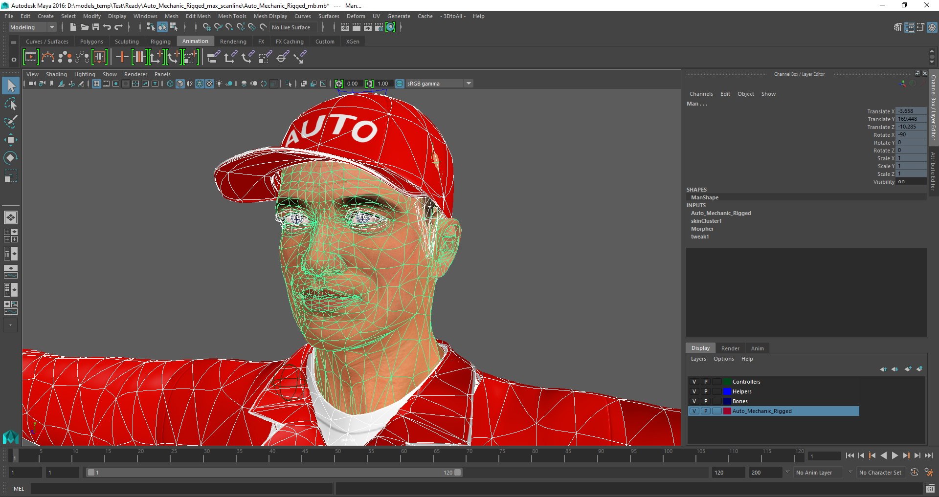 Auto mechanic rigged 3D model - TurboSquid 1579570