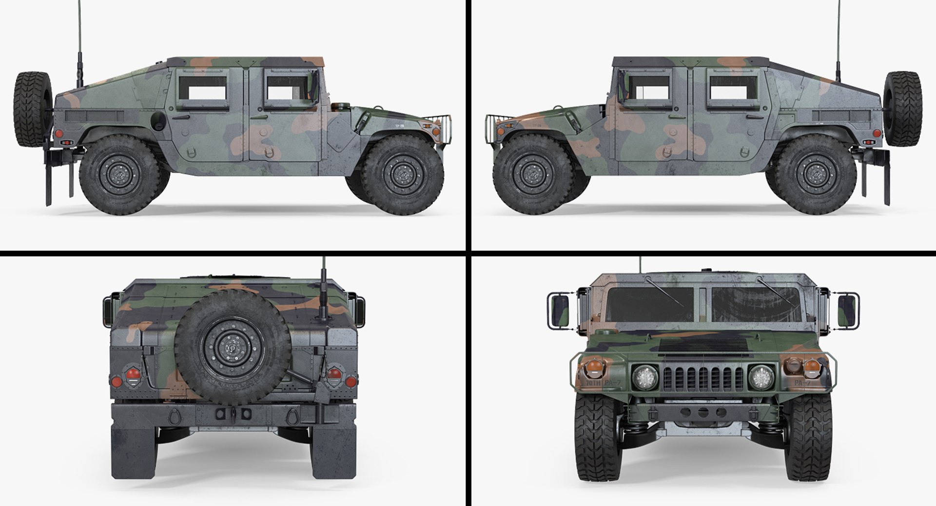 humvee m1151 camo 3d model