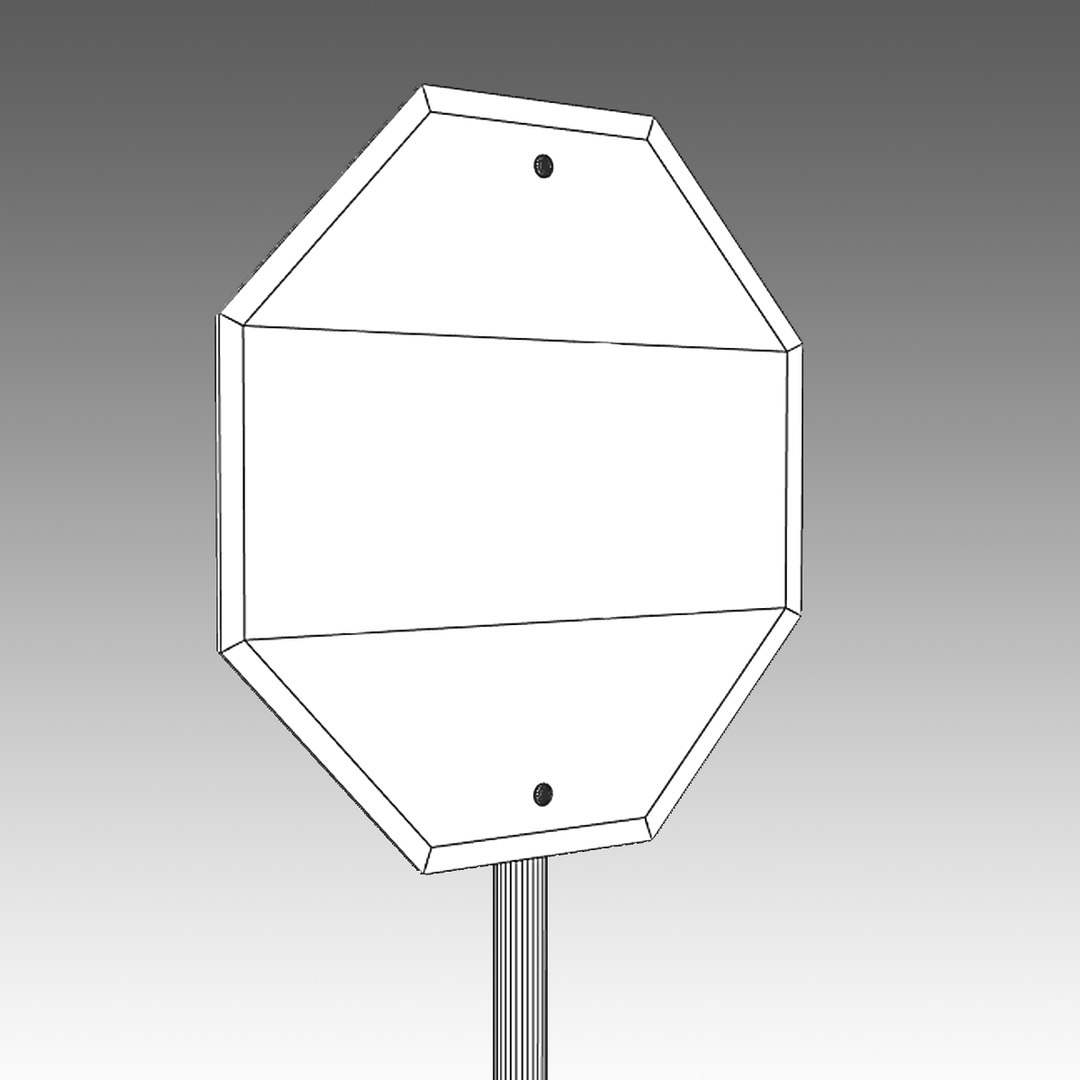 street sign stop 3d max